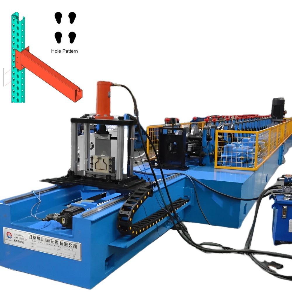 Hydraulic Cutting Upright Rack Forming Device 5.5KW 1.5-2.5mm With 18 ...